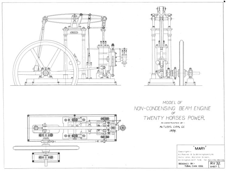 Mary Beam Engine Drawings - hemingwaykits.com